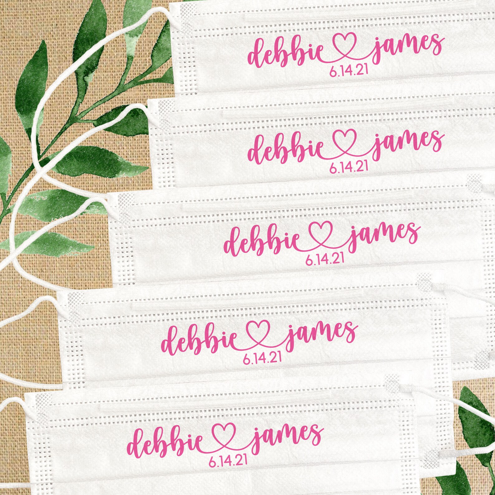 Custom Wedding Guest Masks Bulk Disposable Face Masks - Etsy