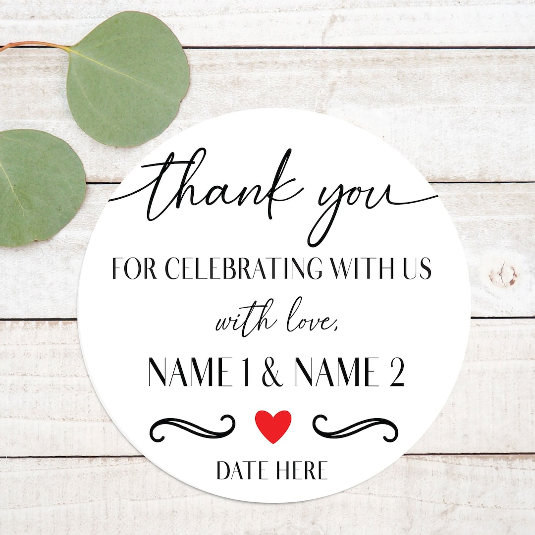 Wedding Thank You Favor Labels - Custom Thank You Stickers for Wedding ...