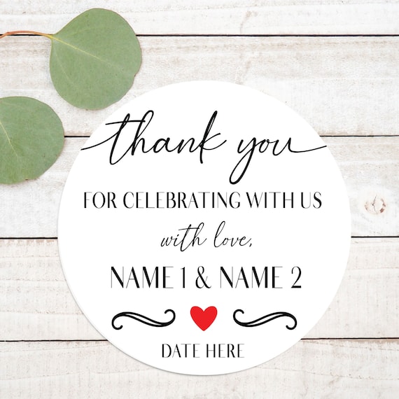 Wedding Thank You Favor Labels - Custom Thank You Stickers for Wedding ...