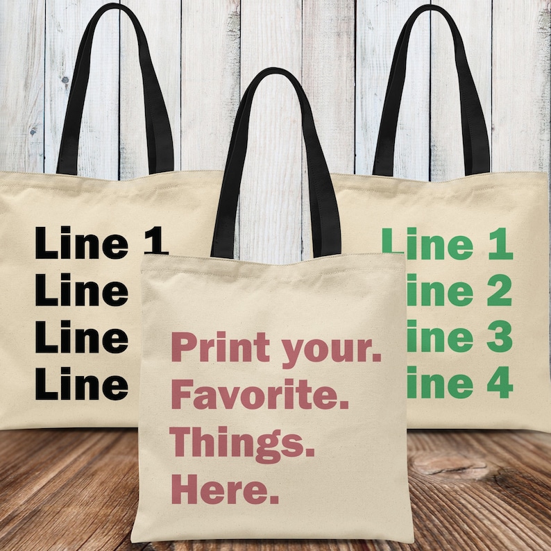 Design Your Own Tote With Your Custom Text, Personalized Tote Bags ...
