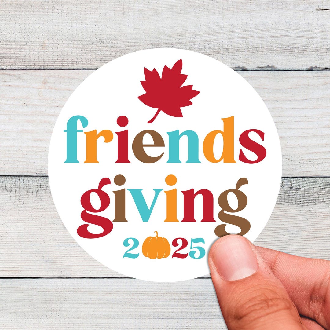 Friendsgiving Party Favor Labels, Waterproof Cup Stickers for Friend ...