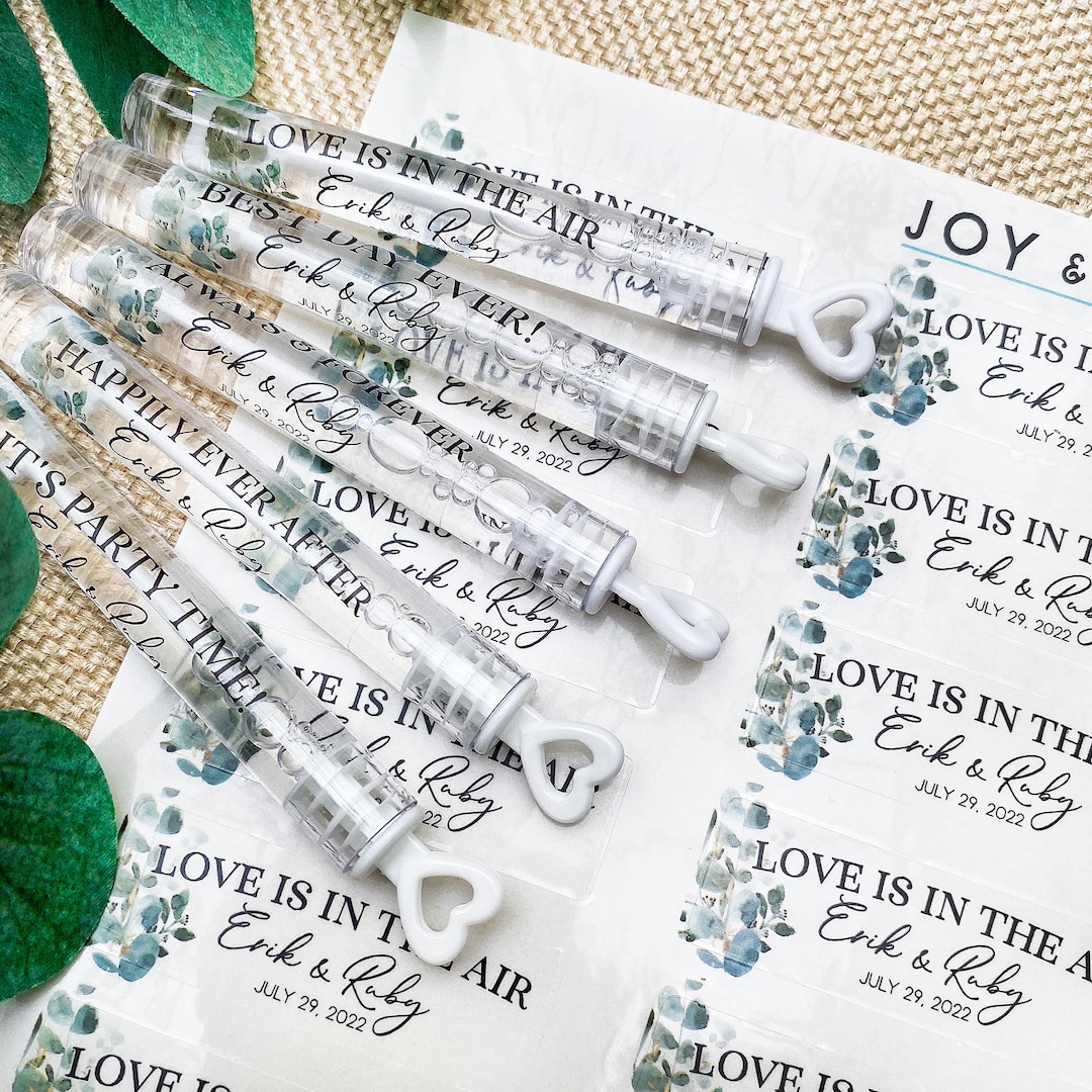 Wedding Bubble Labels - Eucalyptus Bubble Stickers for Wedding Send off ...