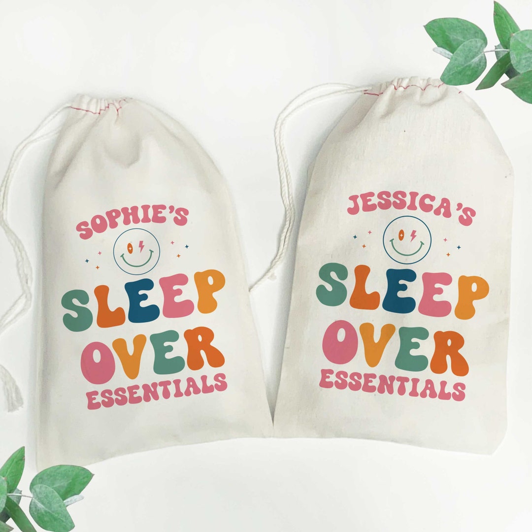 Retro Sleepover Essentials Bags - Slumber Party Gift Bags ...