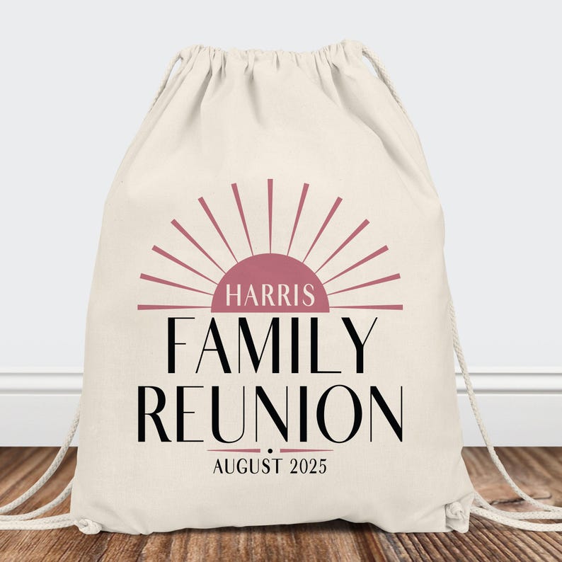 Personalized Family Reunion Tote Bag: Tropical Sun Print, Custom ...