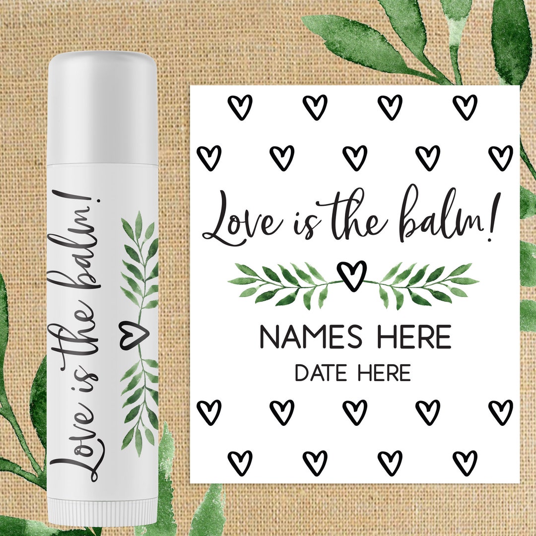 Custom Wedding Lip Balm Labels + Tubes - Personalized Wedding Stickers ...