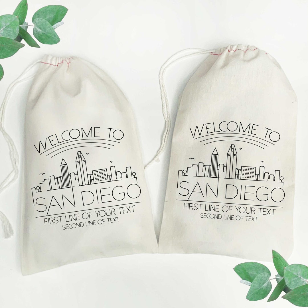 San Diego Favor Bags - California Welcome Bags - San Francisco Gift ...