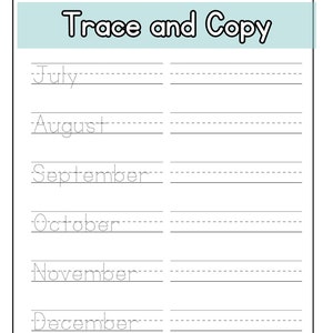 35 Printable Trace and Write Worksheets, for Kindergarden to Early ...