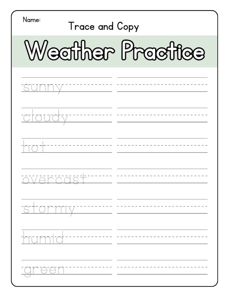 35 Printable Trace and Write Worksheets, for Kindergarden to Early ...