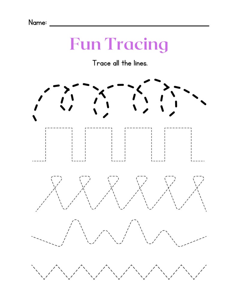 25 Tracing and Line Worksheets, Tracing Practice, Animal Tracing Pages ...
