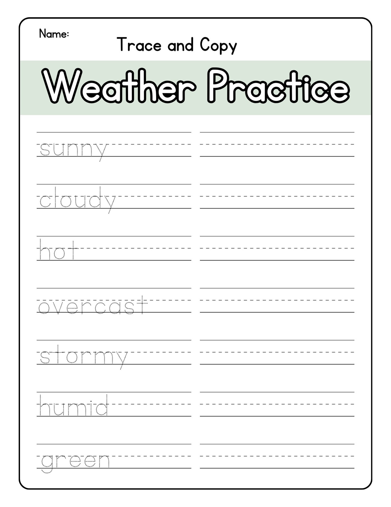 35 Printable Trace and Write Worksheets, for Kindergarden to Early ...