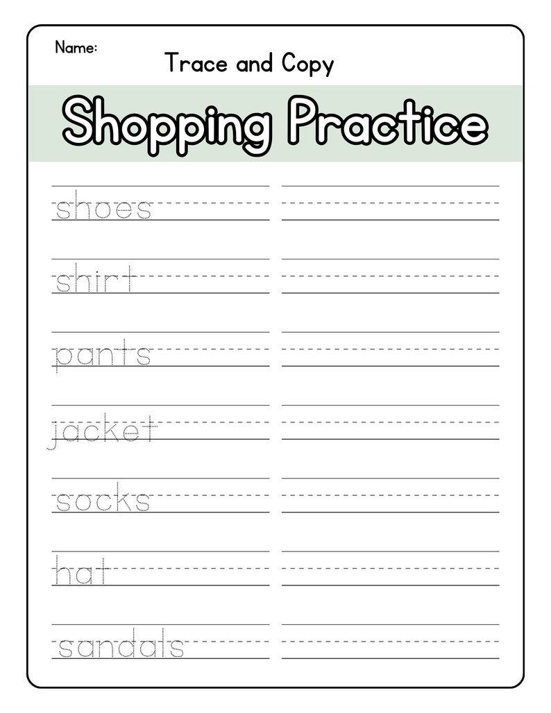35 Printable Trace and Write Worksheets, for Kindergarden to Early ...