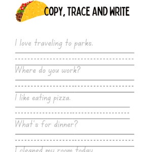 35 Printable Trace and Write Worksheets, for Kindergarden to Early ...