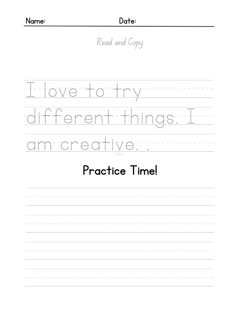 26 Pages Copy and Trace Worksheets, Easy Download, Practice Worksheets ...