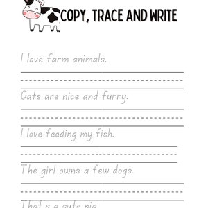 26 Pages Copy and Trace Worksheets, Easy Download, Practice Worksheets ...