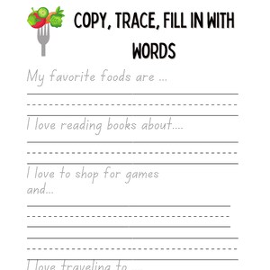 35 Printable Trace and Write Worksheets, for Kindergarden to Early ...