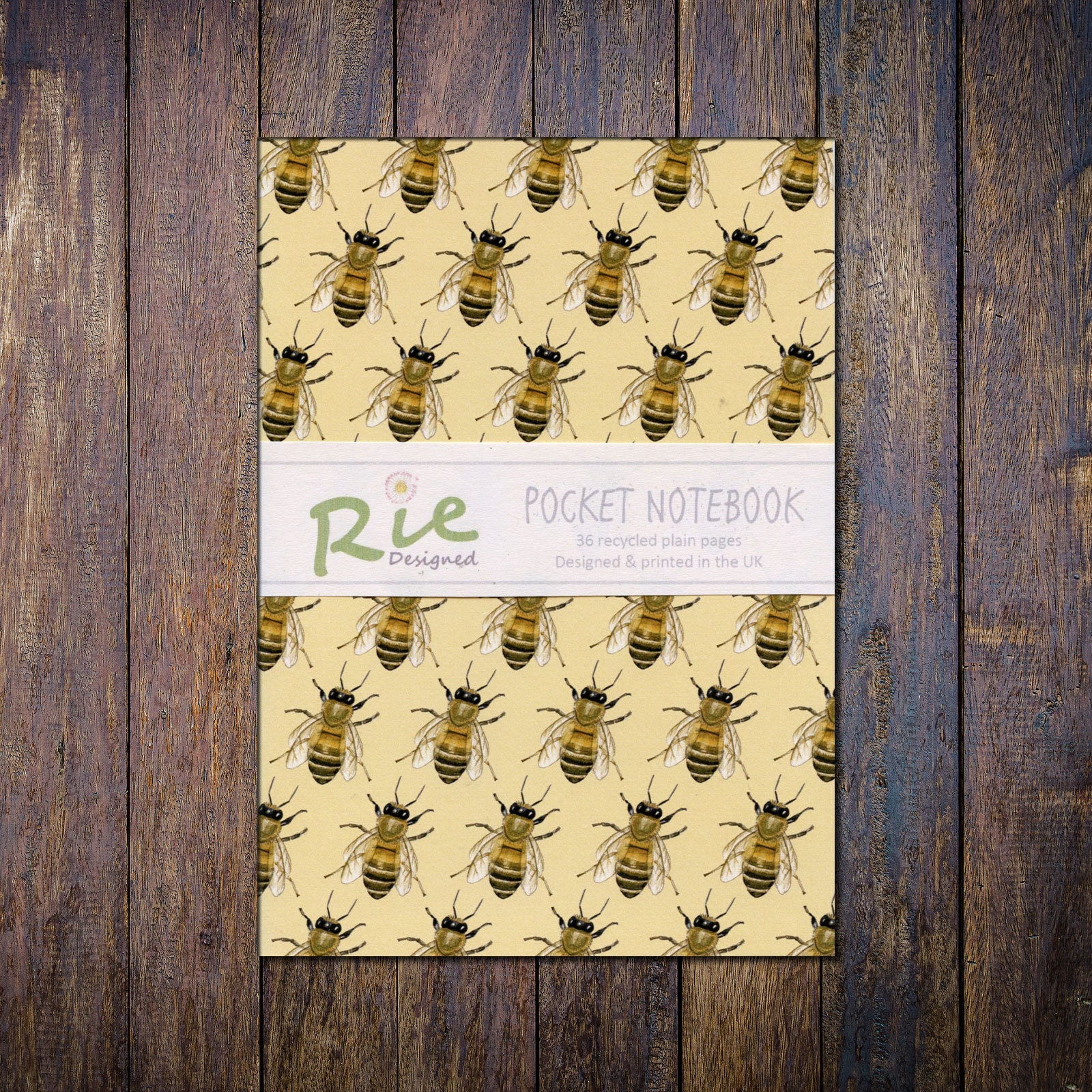 Honey Bees Notebook A6 Recycled Plain Paper Journal Jotter Notebook ...