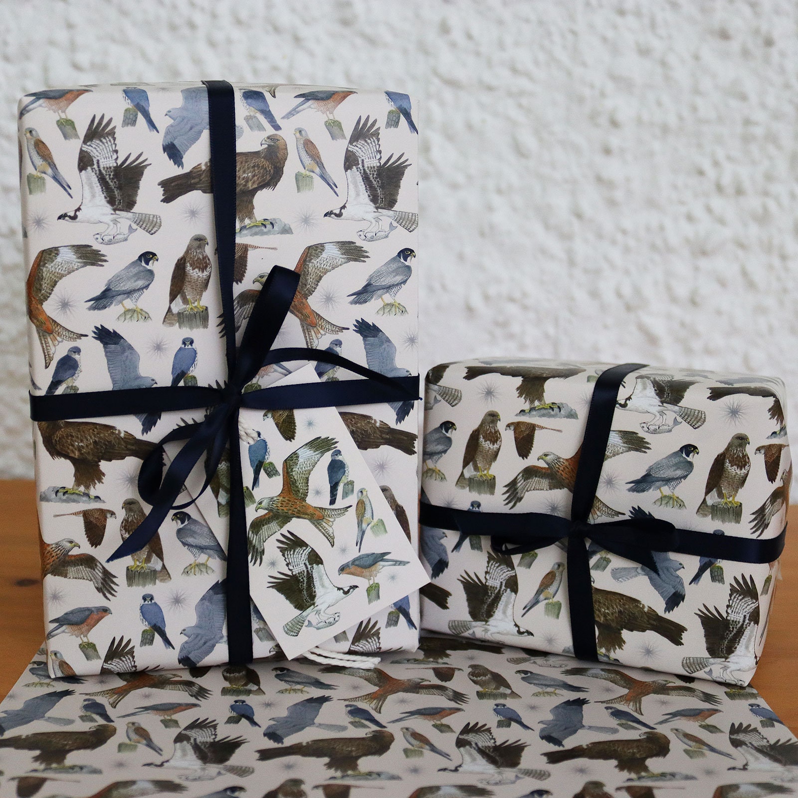 British Bird of Prey Wrapping Paper, Hen Harrier, Eagle, Osprey, Red ...