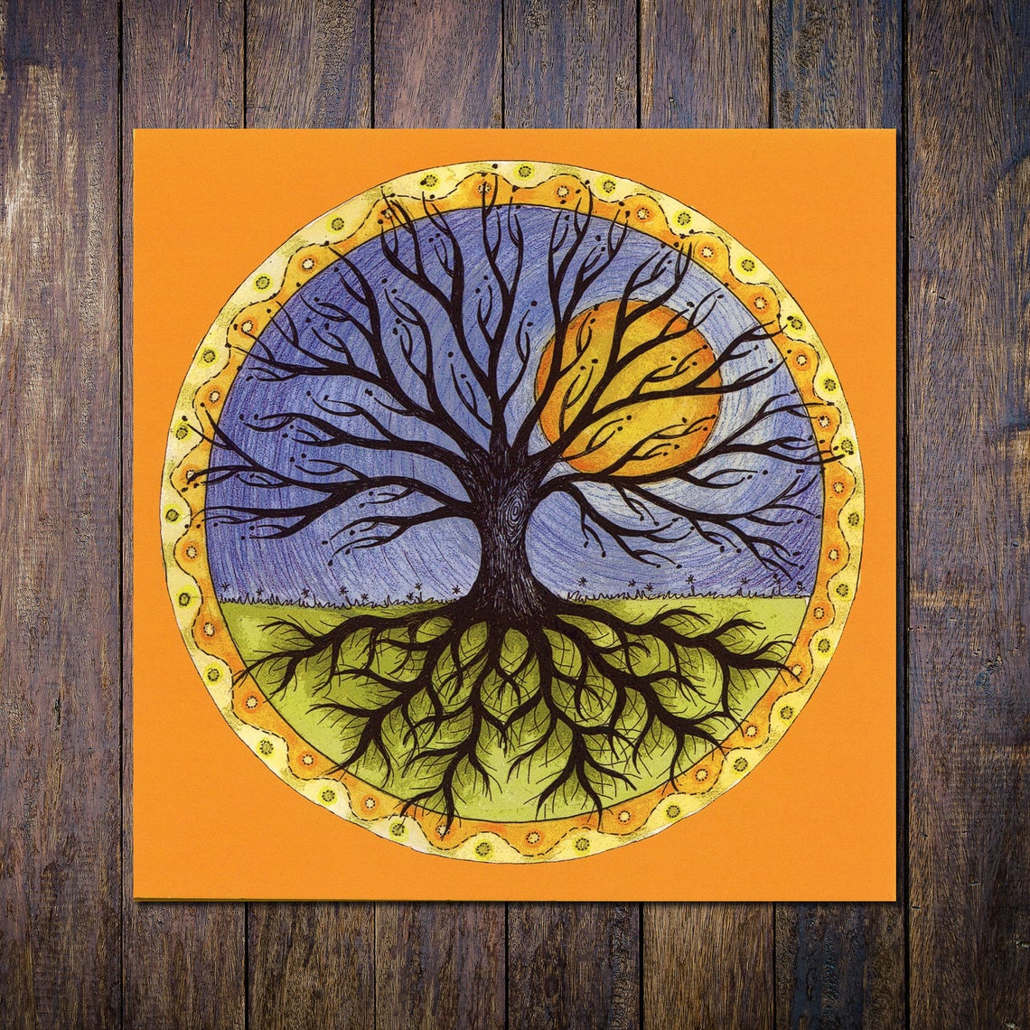 Tree of Life Blank Square Greetings Card Nature Fantasy - Etsy UK