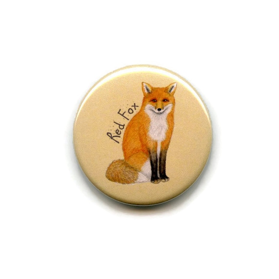 Red Fox Magnet 38mm Round Button British Wild Woodland Animal | Etsy