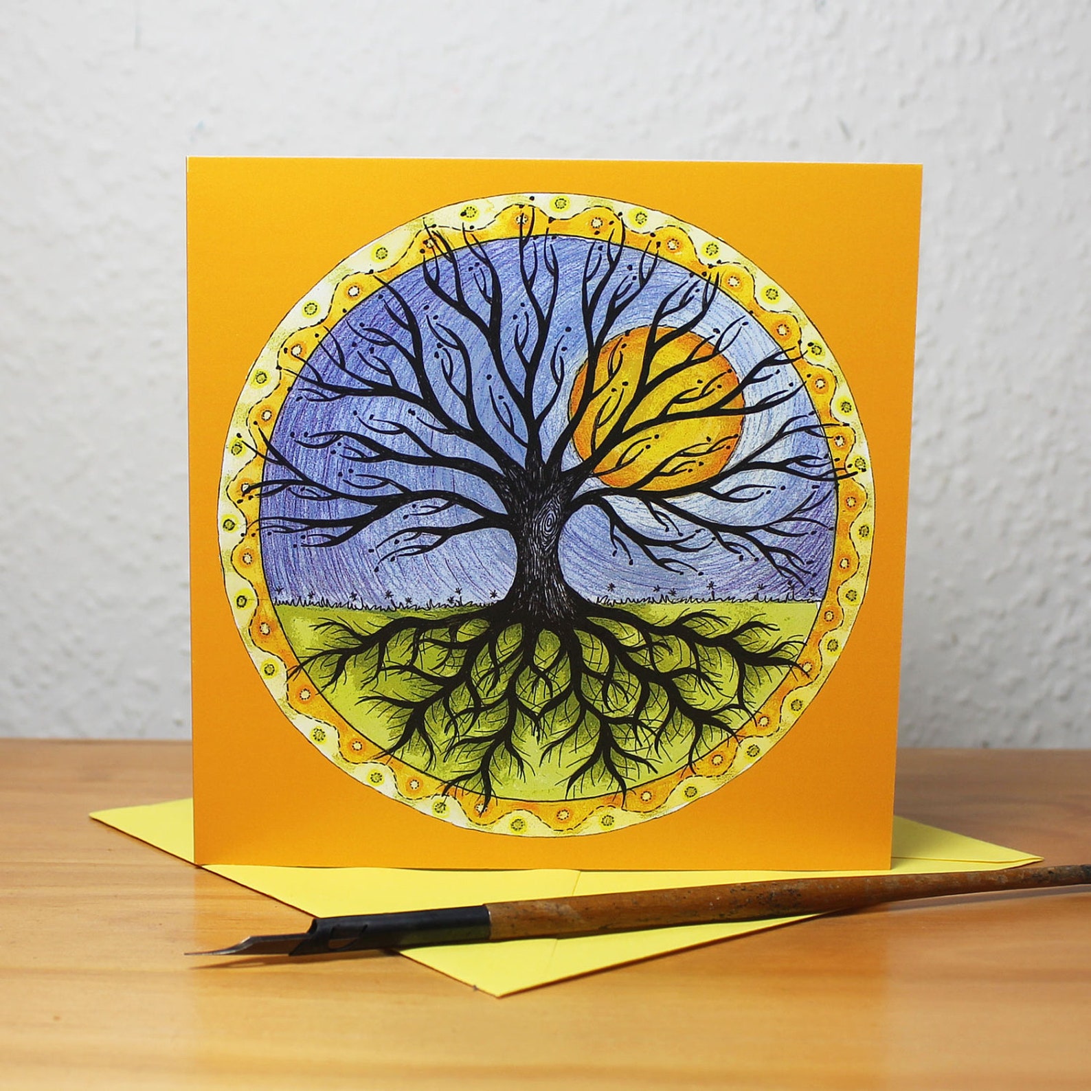 Tree of Life Blank Square Greetings Card Nature Fantasy - Etsy UK