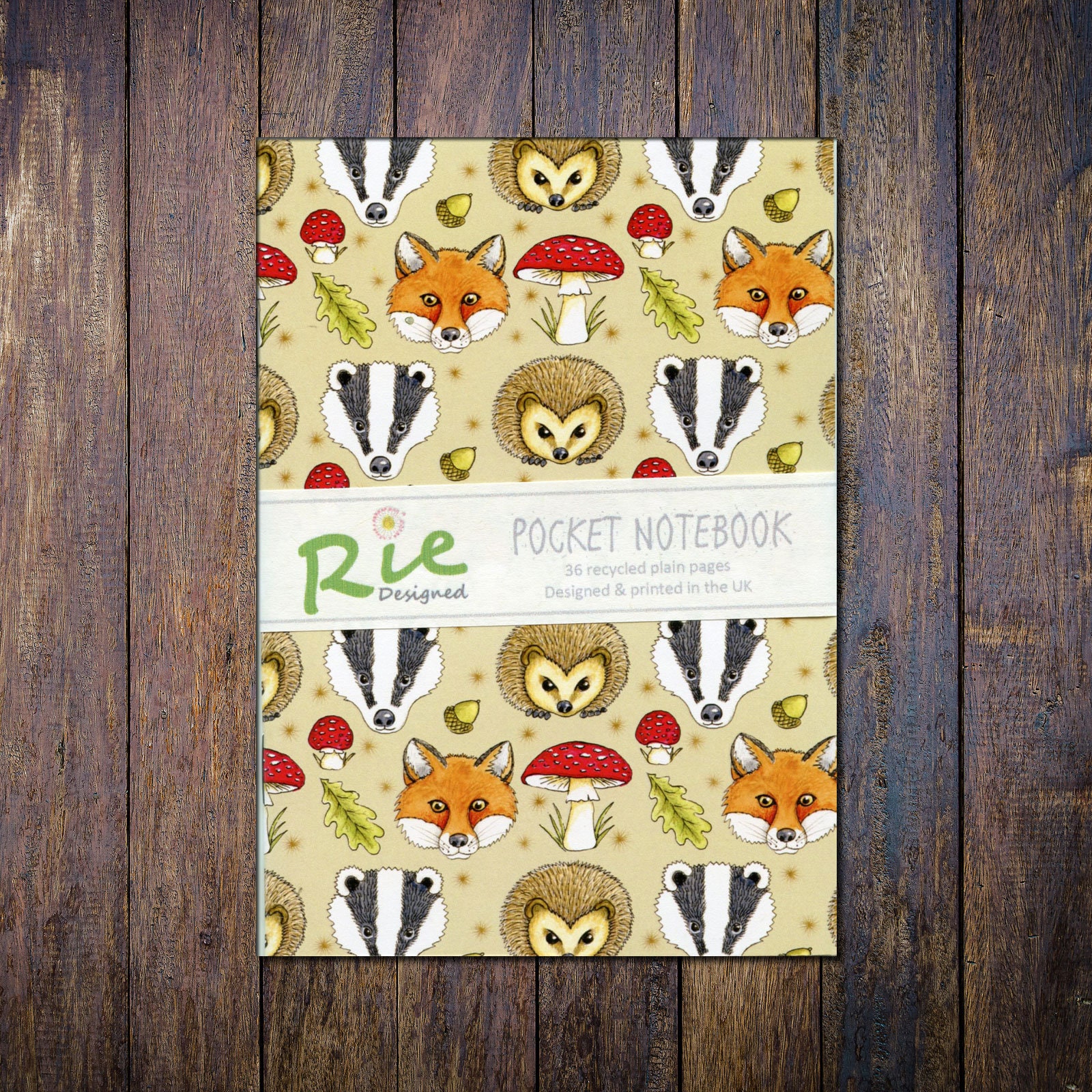 Woodland Animals Notebook A6 Recycled Plain Paper Journal Jotter ...