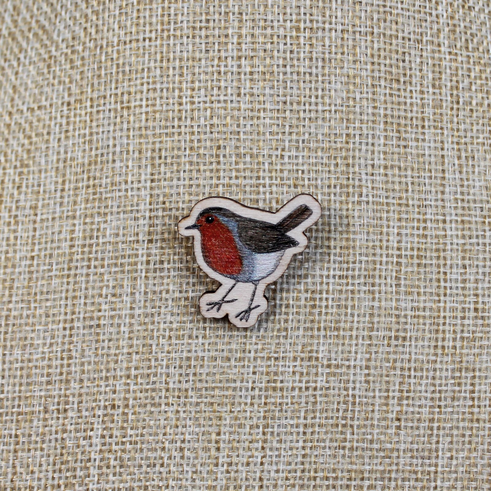 Robin Brooch Wooden Garden Bird Wood Pin Badge Robin - Etsy UK