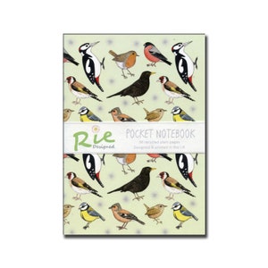 Garden Bird Notebook A6 Recycled Plain Paper Journal Jotter Notebook ...