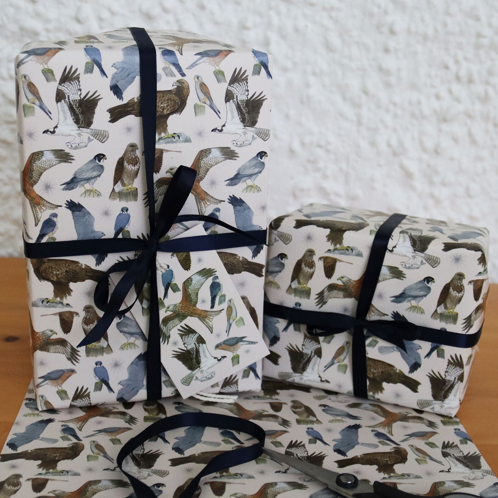 British Bird of Prey Wrapping Paper, Hen Harrier, Eagle, Osprey, Red ...