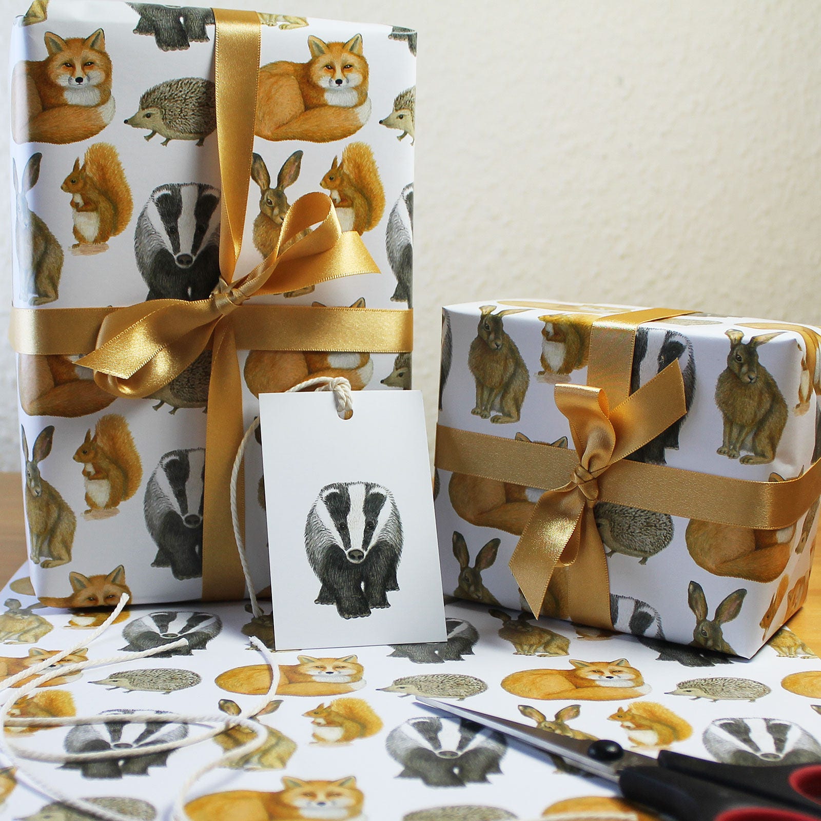 Wild Animal Wrapping Paper British Woodland Mammals Gift Wrap - Etsy UK