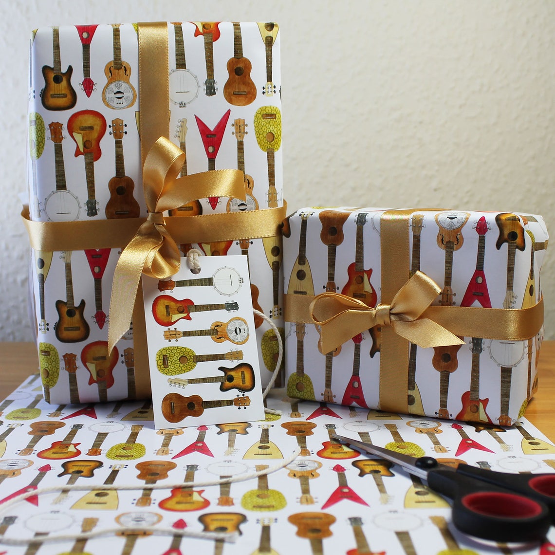 Ukulele Wrapping Paper Music Musicians Gift Wrap Tags Full | Etsy