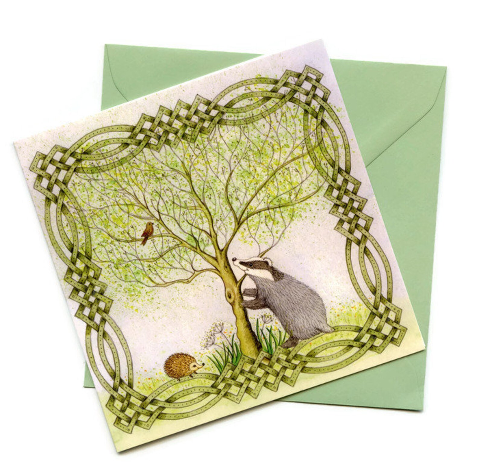 Celtic Badger Square Blank Greetings Card Nature Wildlife - Etsy UK