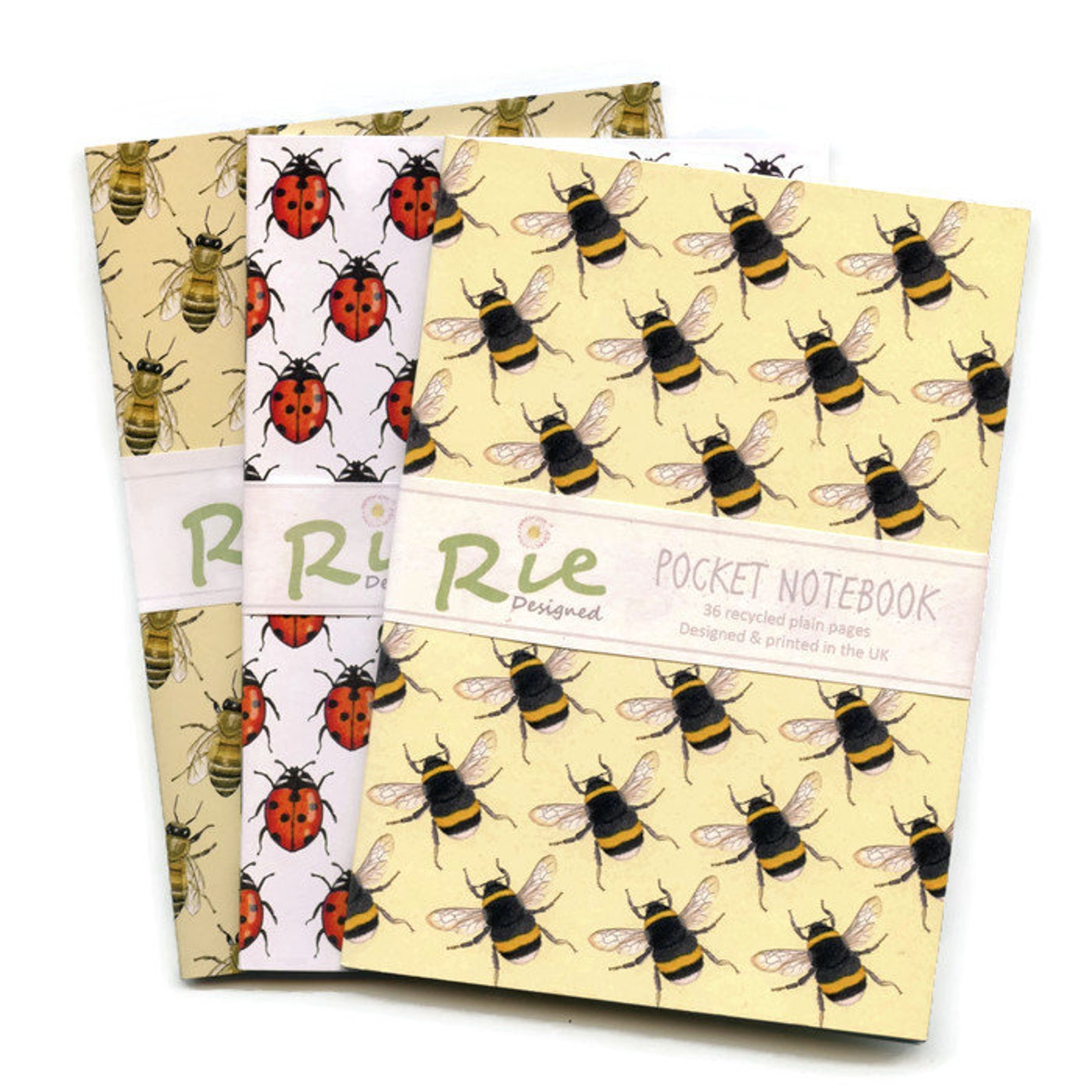 Honey Bees Notebook A6 Recycled Plain Paper Journal Jotter | Etsy UK