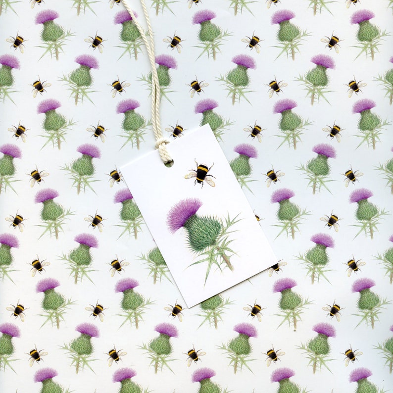 Thistle Wrapping Paper British Scottish Wild Flower and - Etsy