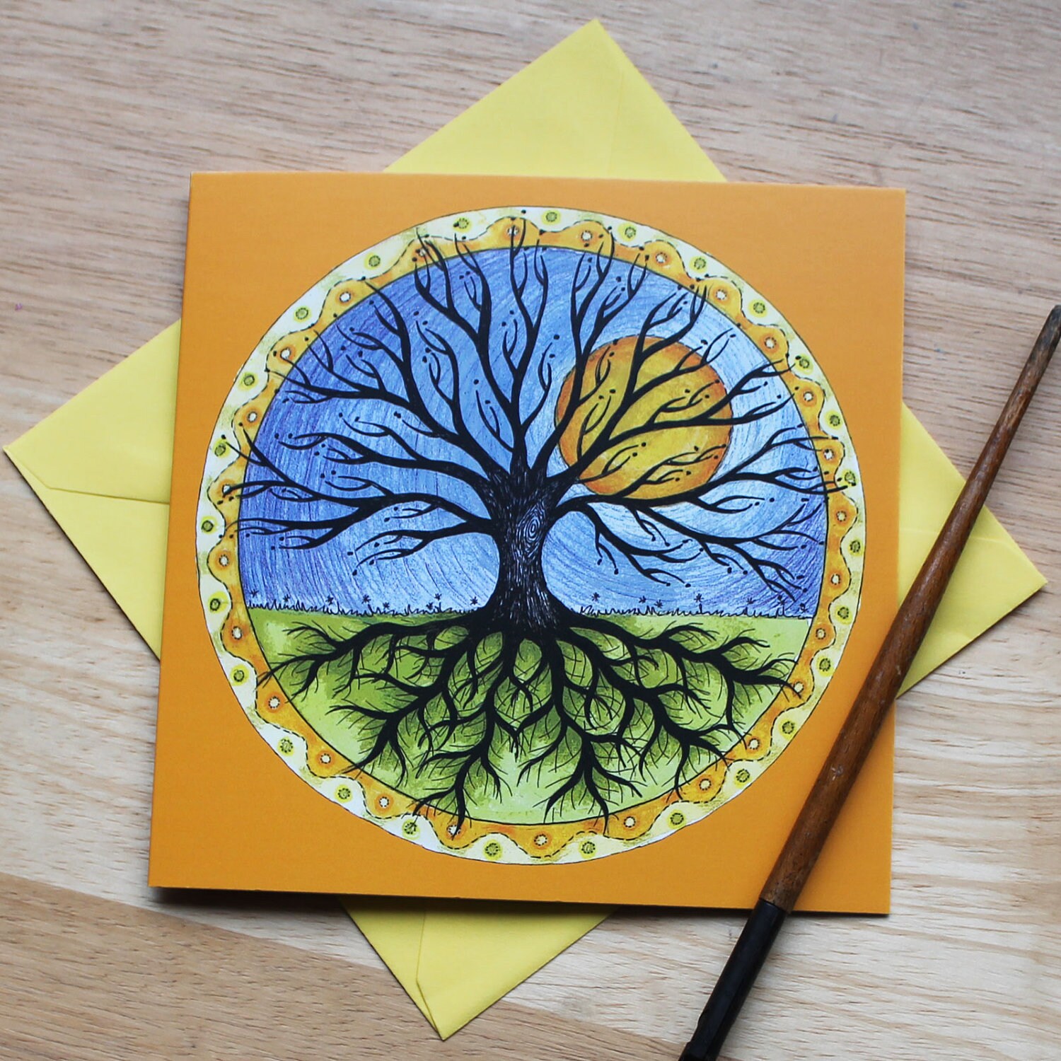 Tree of Life Blank Square Greetings Card Nature Fantasy - Etsy UK