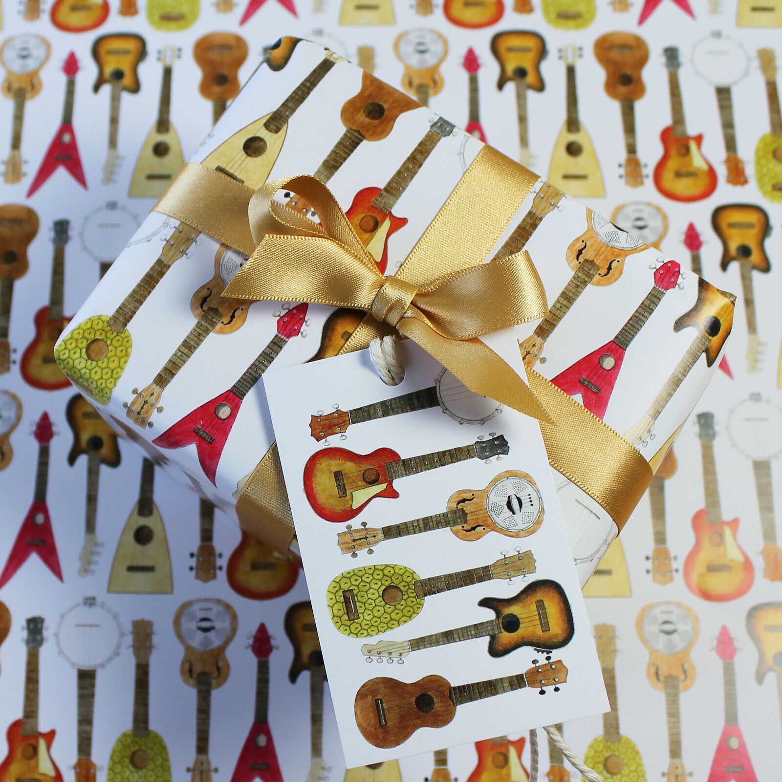 Ukulele Wrapping Paper Music Musicians Gift Wrap + Tags Full Sheets ...