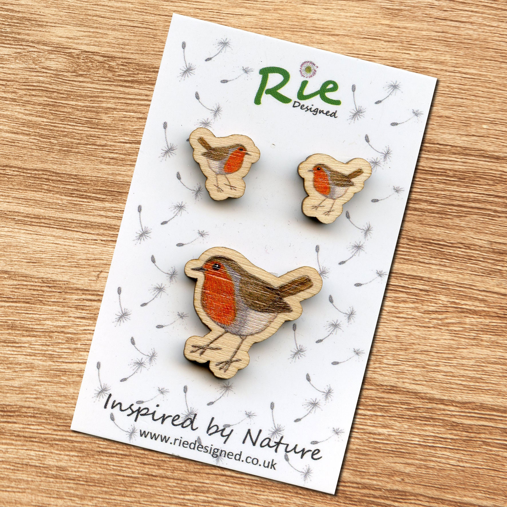 Robin Brooch Wooden Garden Bird Wood Pin Badge Robin - Etsy UK