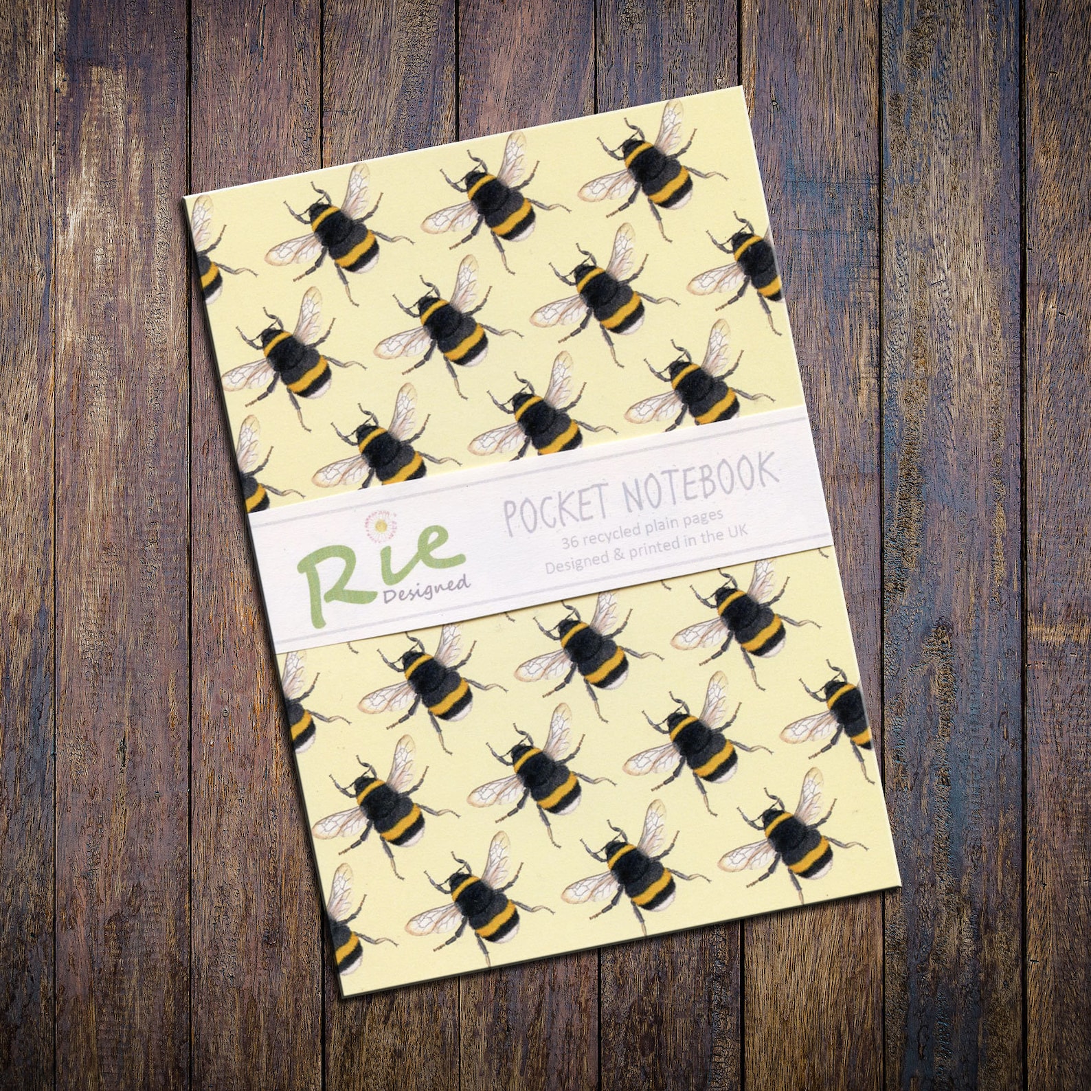 Honey Bees Notebook A6 Recycled Plain Paper Journal Jotter Notebook ...