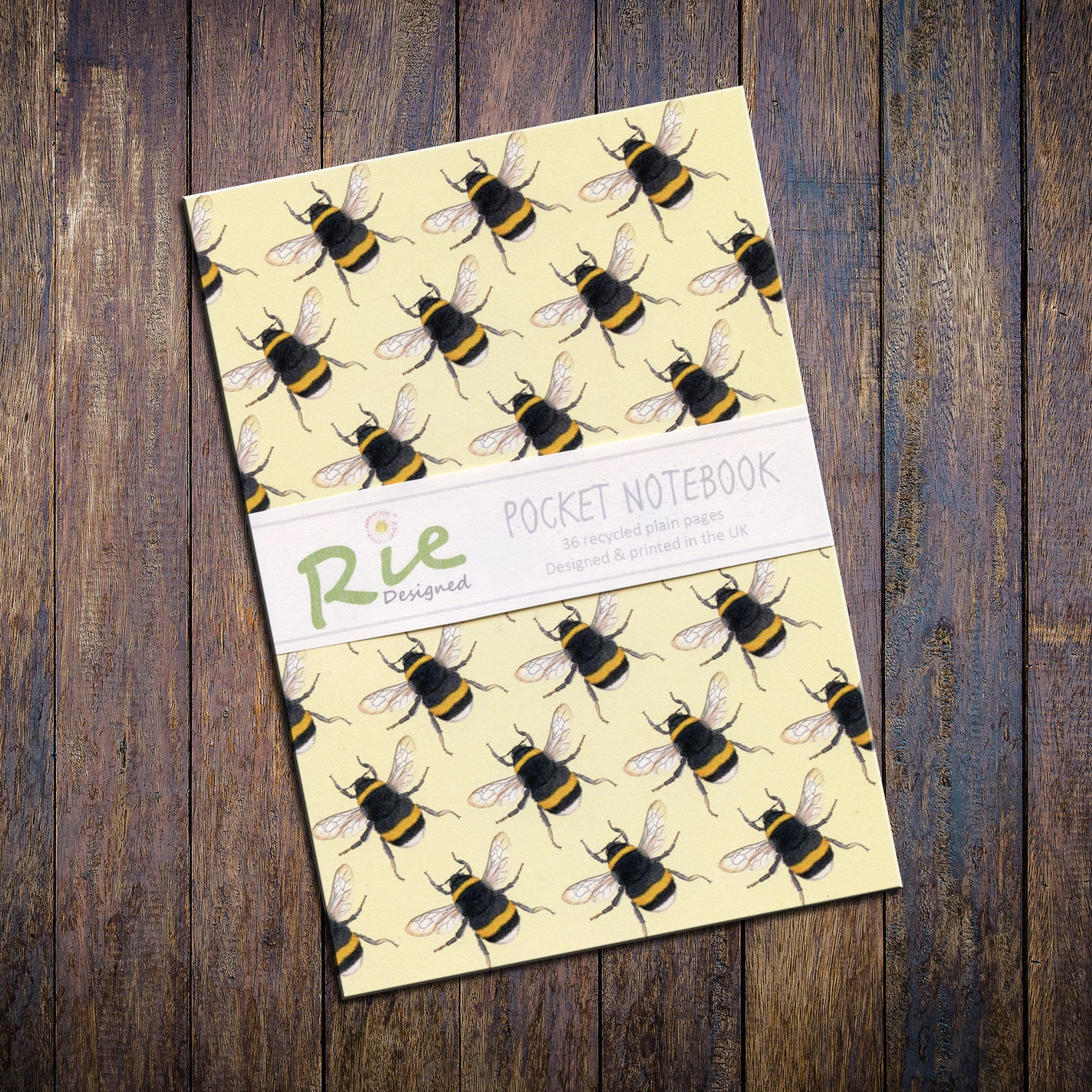 Honey Bees Notebook A6 Recycled Plain Paper Journal Jotter Notebook ...