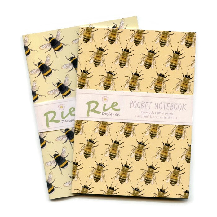 Honey Bees Notebook A6 Recycled Plain Paper Journal Jotter | Etsy UK