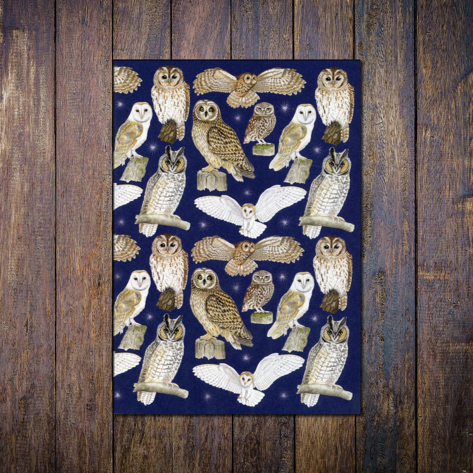 Owls Notebook A6 Recycled Plain Paper Journal Jotter Notebook Sketch ...
