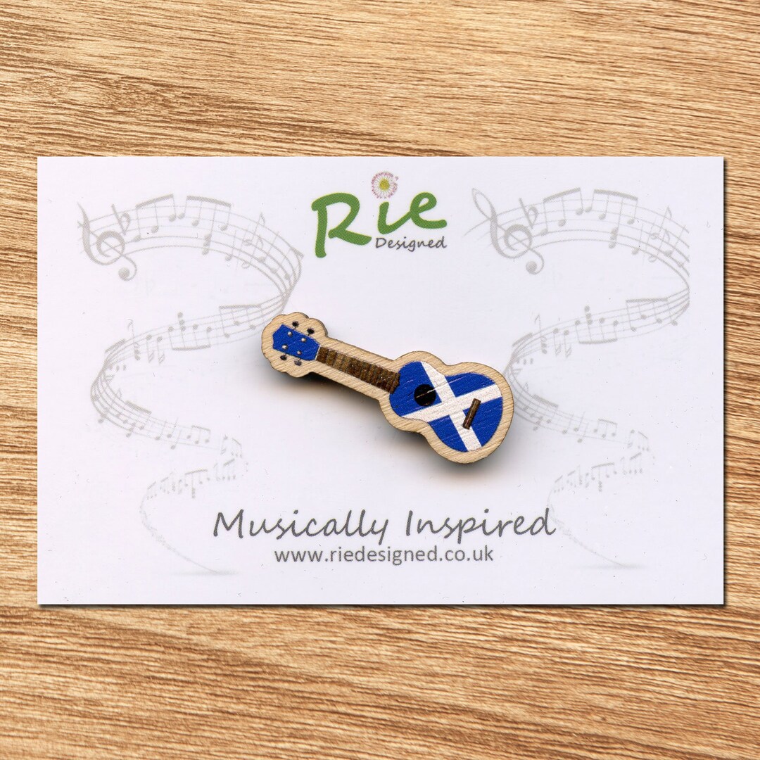 Wooden Ukulele Brooch, Assorted Colours, Musical Instrument Badge, Hat ...
