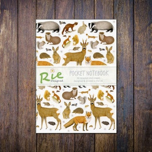 Wild Animals Notebook A6 Recycled Plain Paper Journal Jotter Notebook ...