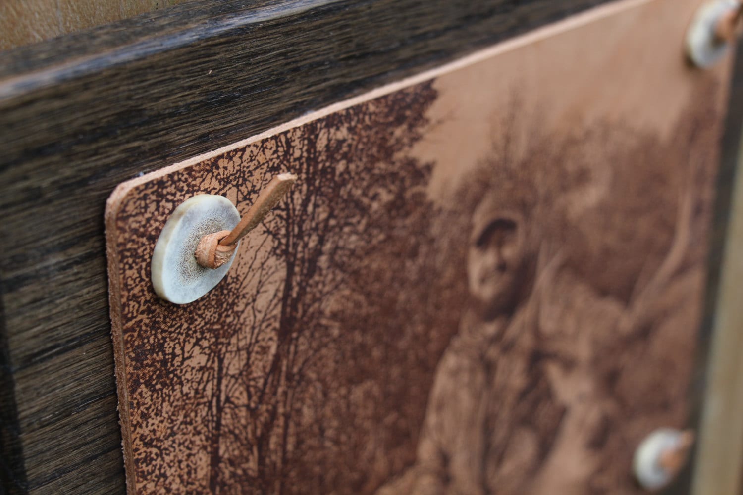 Hunting Plaque Engraved Leather Photo First Buck Plaque | Etsy