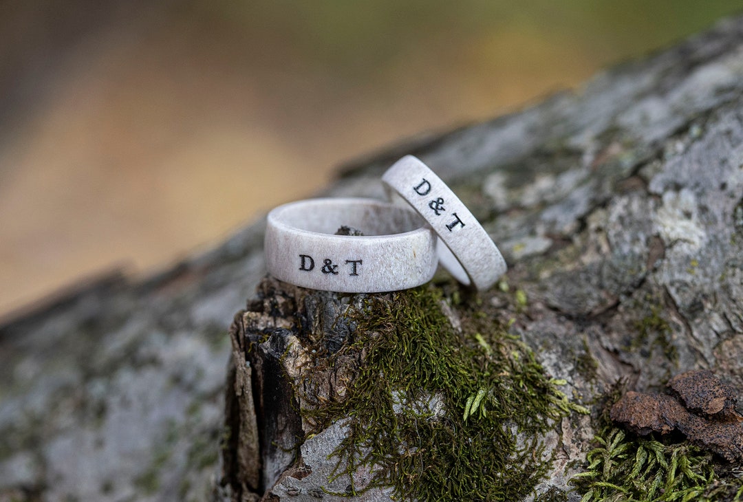 Custom Engraved Antler Ring: Ethically Sourced Whitetail Deer Jewelry ...