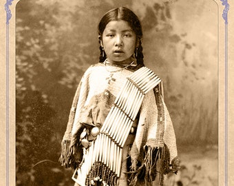 Kills Alone Oglala Lakota Cabinet Card Photograph Reprint Vintage CDV ...