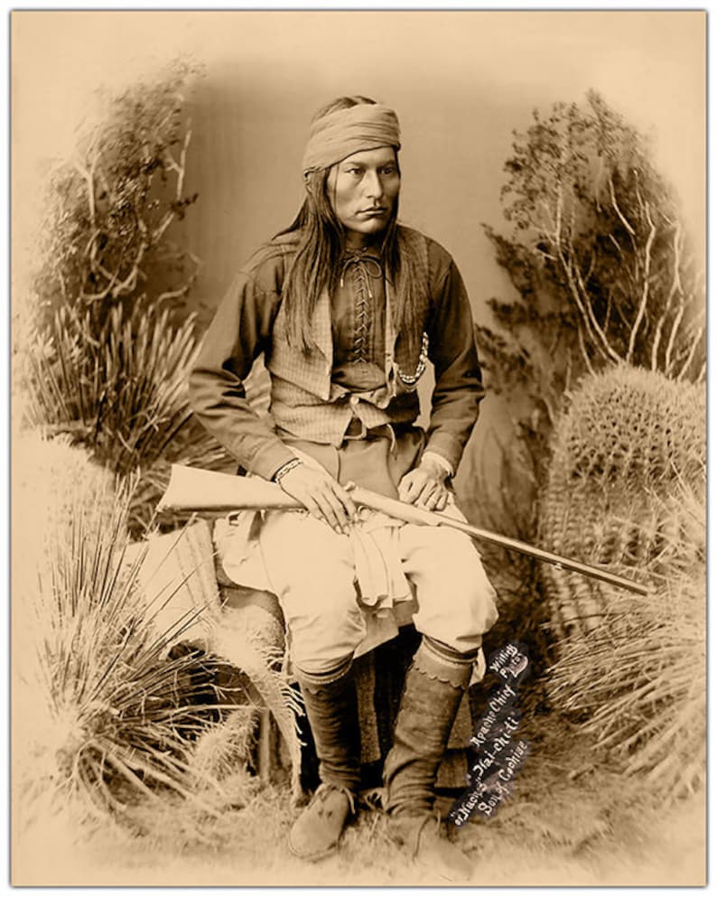 NAICHE Son of Cochise Unique Photo Restoration 8" X 10" Photoprint ...