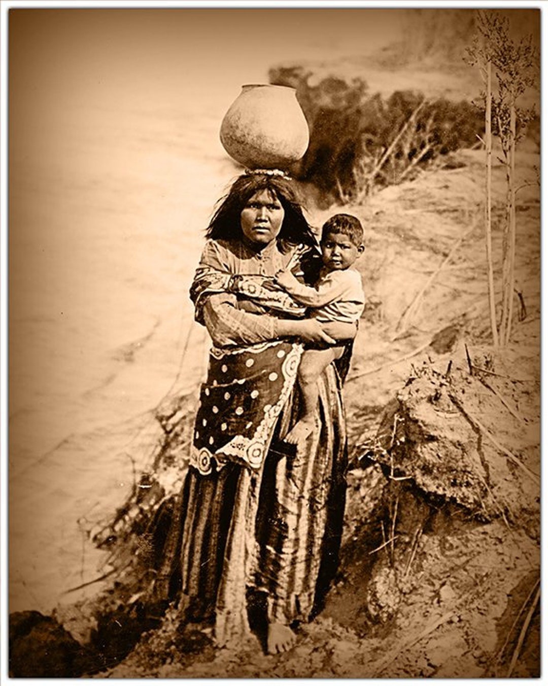 MOHAVE WOMAN Carrying Water 1903 Unique Photo Restoration 8 X 10 ...