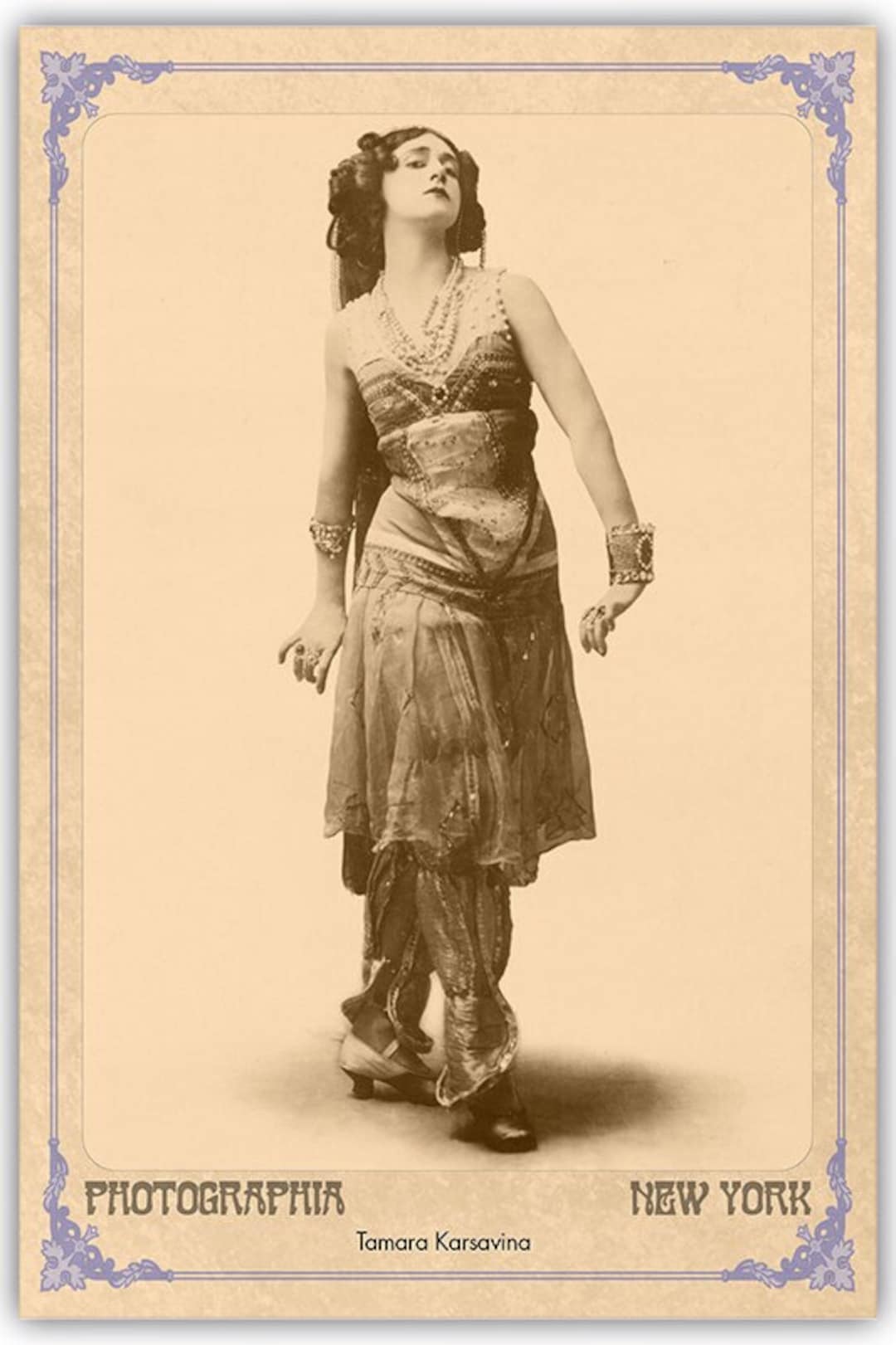 Russia Ballet Legend Tamara Karsavina Cabinet Card Photograph Reprint ...
