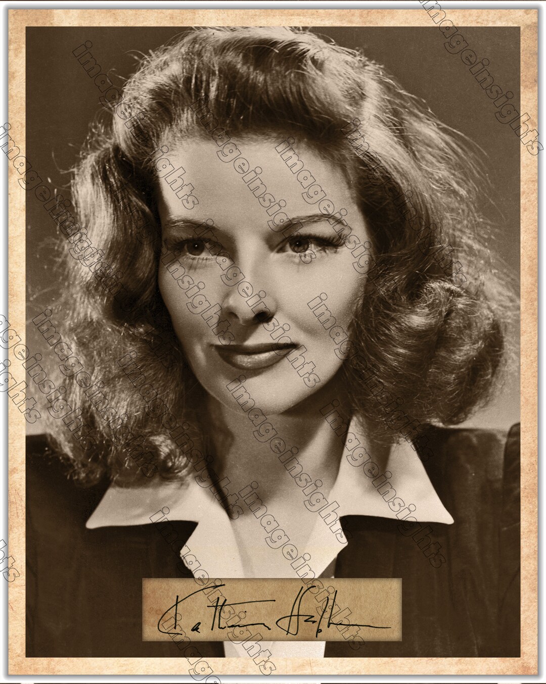 KATHERINE HEPBURN 1941 Screen Acting Legend Beauty 8" X 10" Restored ...