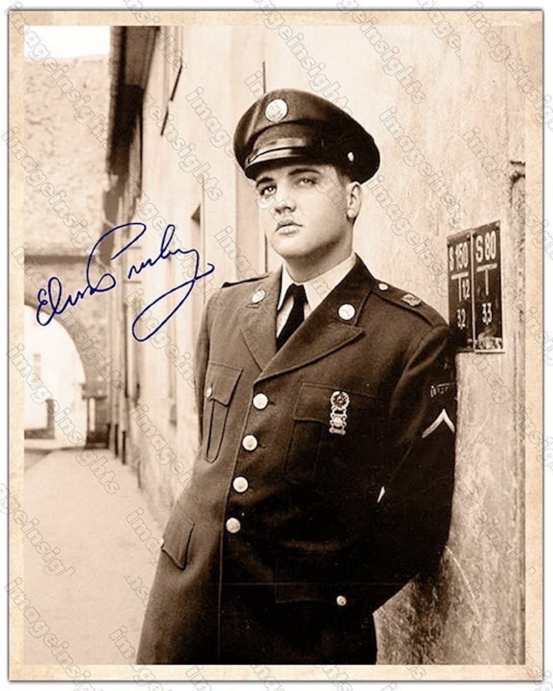 ELVIS AARON PRESLEY in the Army Germany Legendary Superstar 8" X 10 ...